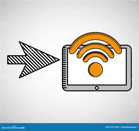 Forward Arrow Mobile Wifi Social Media Stock Vector Illustration Of Internet Element 81331180