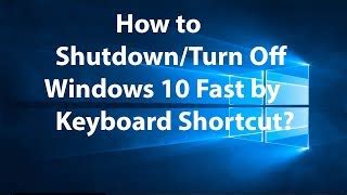How To Shutdown Or Turn Off Windows Pc Laptop Using Keyboard Windows Shutdown Shortcut Key