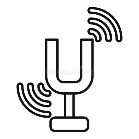 Tuning Fork Vibrating At Specific Frequency Generating Sound Waves Stock Vector Illustration