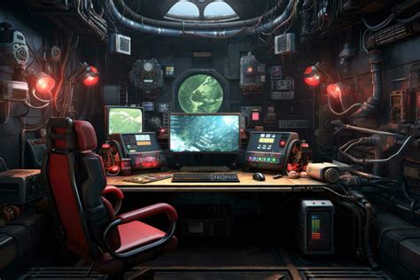 Ai Generated Futuristic Gaming Room With Monitors And Computers 3d Rendering Of A Computer Room