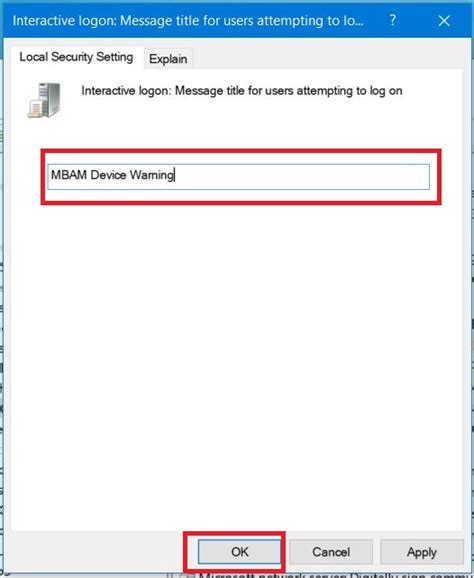 Display Interactive Logon Messages For Windows Pcs Via Gpo