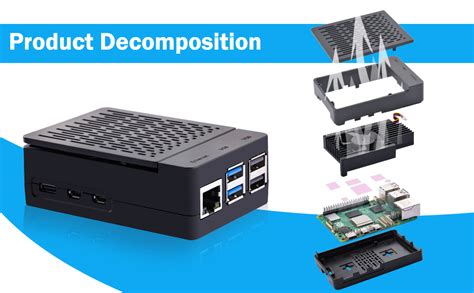 GeeekPi Case For Raspberry Pi With Armor Lite V Adjustable Speed Enclosure For Raspberry Pi