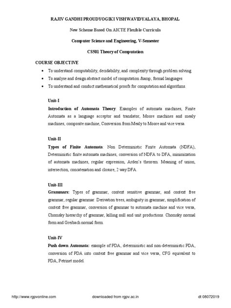Rgpv Syllabus Of V Sem Pdf Relational Database Databases