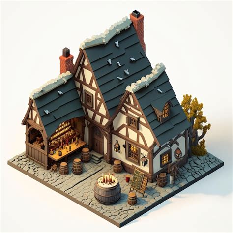 Premium Photo Rpg Tavern Isometric Rpg Item Object For Rpg Game Generative Ai