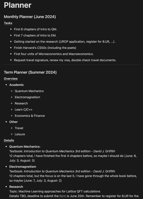 Notion Template Cho Planner Của Mình Hi Do Có Khá Nhiều Bạn Request Template Cho Cái Planner