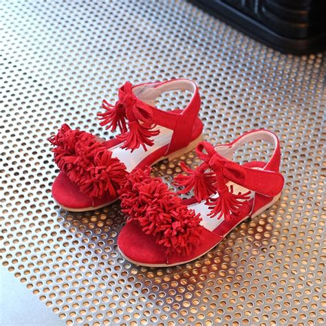 Badu Bg Детски летни червени и черни сандали за момичета Badu Bg