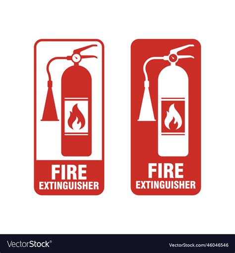 Red Fire Extinguisher Label Royalty Free Vector Image