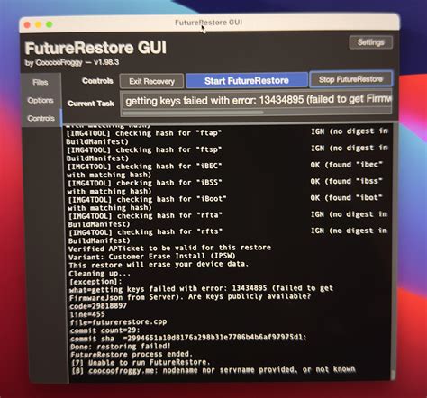 Problem With Downgrading Using Futurerestore Rjailbreak