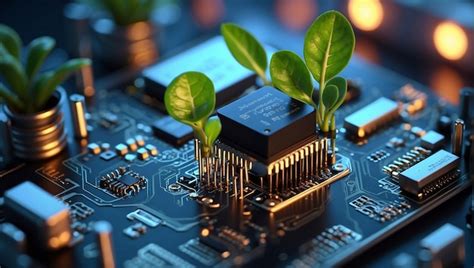 Premium Photo Circuit Board With Microchip Processor Technology