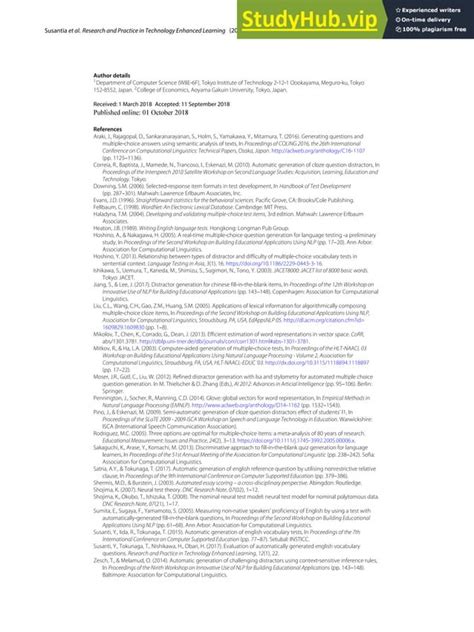Automatic Distractor Generation For Multiple Choice English Vocabulary Questions Pdf