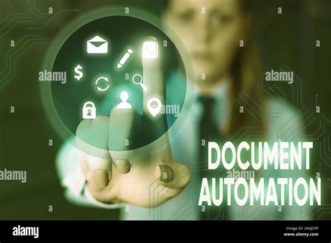 Conceptual Hand Writing Showing Document Automation Concept Meaning Workflows That Assist In