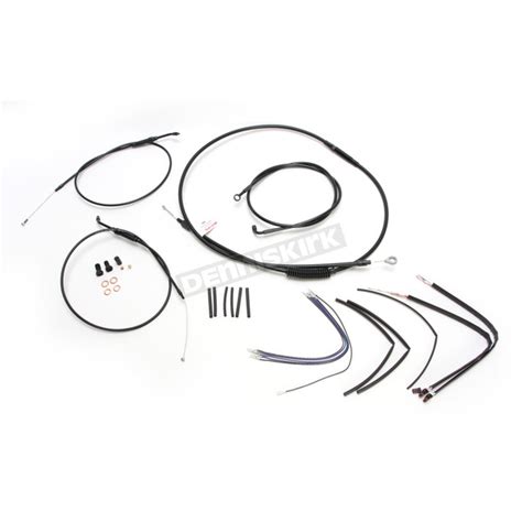 Burly Brand Black Vinyl Handlebar Cable And Brake Line Kits For 14 In
