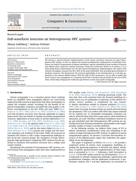 pdf full waveform inversion on heterogeneous hpc systems