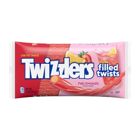 Twizzlers Filled Twists Pink Lemonade Flavored Licorice Style Candy Bag