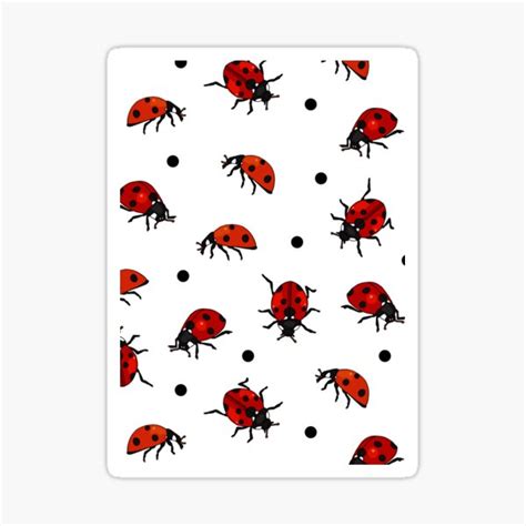 Ladybirds Ladybug Polka Dot Pattern Sticker For Sale By Hothibiscus Redbubble