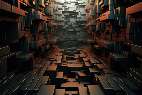 Ai Generated Abstract 3d Rendering Of Chaotic Cubes Futuristic Background Design 3d Abstract