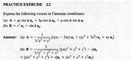 solved 2 13 in practice exercise 2 2 express a in spherical
