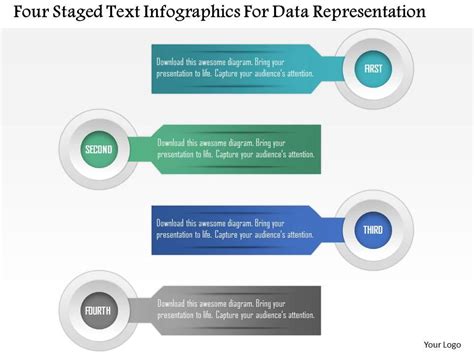 0115 Four Staged Text Infographics For Data Representation Powerpoint