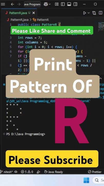 How To Print Character R In Java Shorts Java Coding Codingshorts Shortsvideo Viralcode