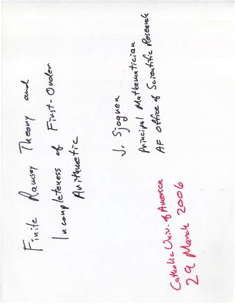 Pdf Finite Ramsey Theory And Incompleteness Of First Order Arithmetic