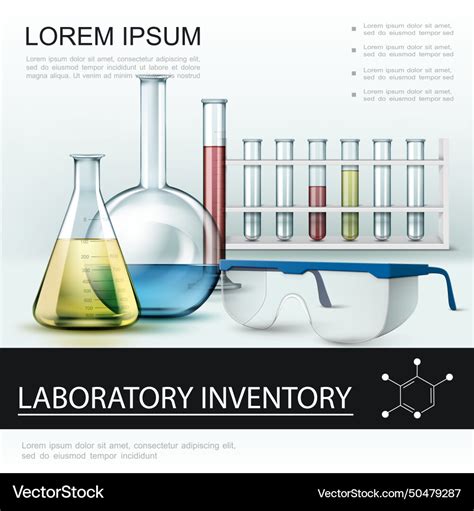 Realistic Laboratory Inventory Poster Royalty Free Vector