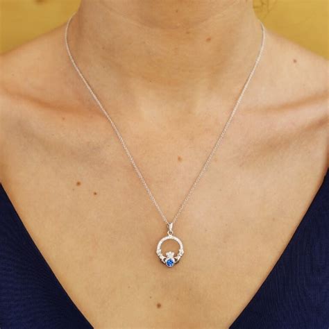 September Birthstone Claddagh Pendant Rings From Ireland
