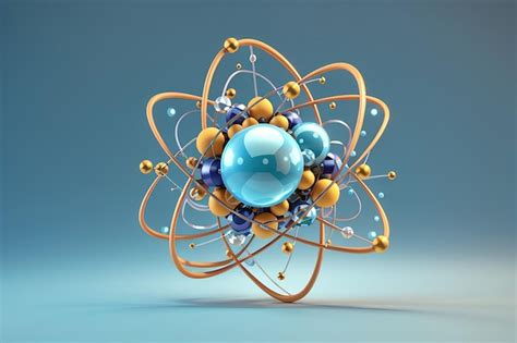 premium ai image 3d rendering of electron proton atom isolated on