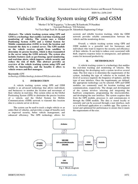 Vehicle Tracking System Using Gps And Gsm Pdf Global Positioning