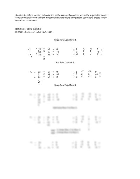 Solution Row Reduction Examples Studypool Solution Row Reduction Examples Studypool