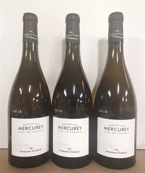 2018 Domaine Voarick Clos Du Paradis Mercurey 1er Cru 3 Bouteilles 0 75 L Catawiki