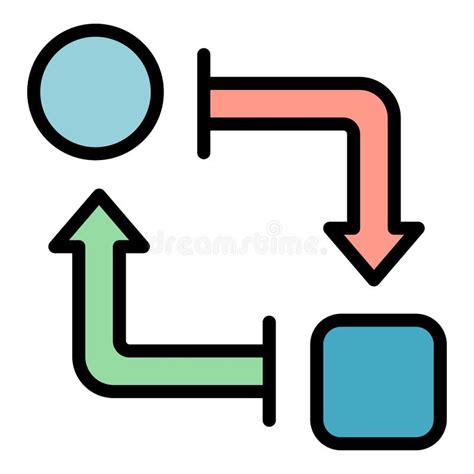 Data Flow Management With Arrows Showing Direction Stock Illustration Illustration Of
