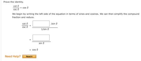 Solved Prove The Identity Cot Theta Csc Theta Cos Theta Chegg Com