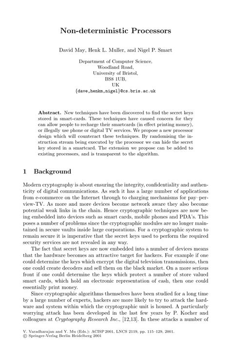 pdf non deterministic processors
