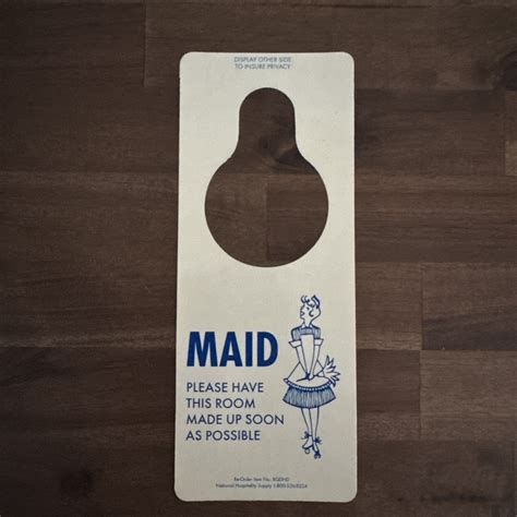 Vintage Reversible Maid Service Do Not Disturb Sign American Hotel