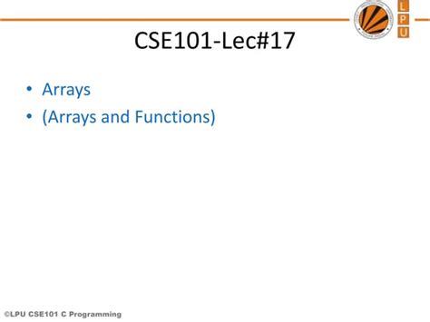 Array And Functions Ppt