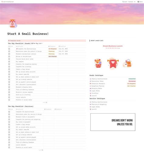 Small Business Planner Free Notion Template Artofit