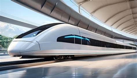 Premium Ai Image A Highspeed Magnetic Levitation Maglev Train In