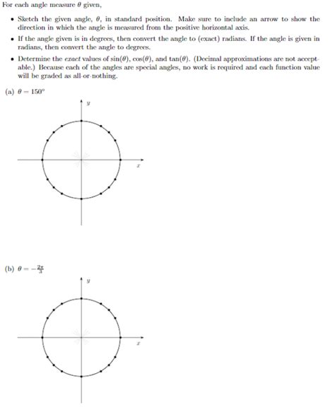Solved For each angle measure θ given Sketch the given Chegg com