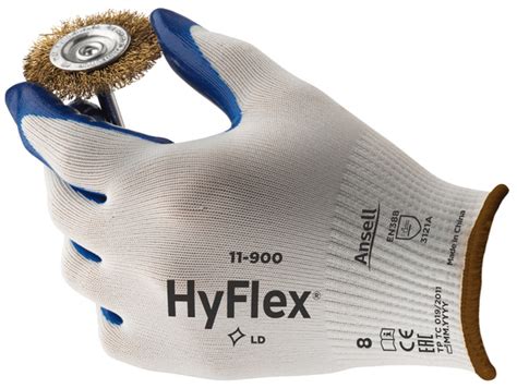 Перчатки защитные рабочие облитые Ansell HyFlex 11-900, 1 пара/уп ...