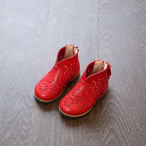 儿童镂空靴子女童马丁靴单靴2023新款夏季1 3 4岁2女童鞋小公主靴虎窝淘