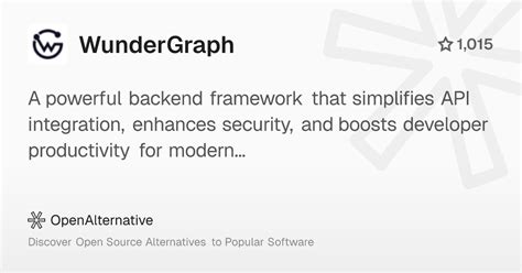 Wundergraph Open Source Alternative To Hasura Apollo Graphql And Stepzen Openalternative