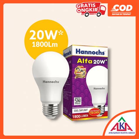 Jual Hannochs Alfa Bohlam Lampu Led W W W W W W W Putih Cool Daylight Sni Shopee