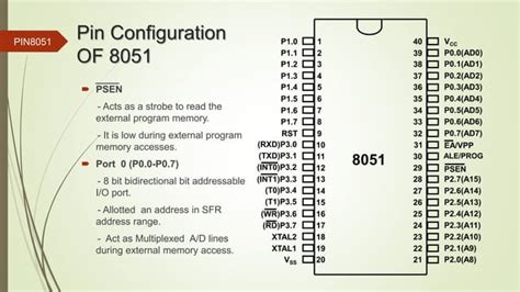 MICROCONTROLLER 8051 Architecture Pin Configuration PPTX