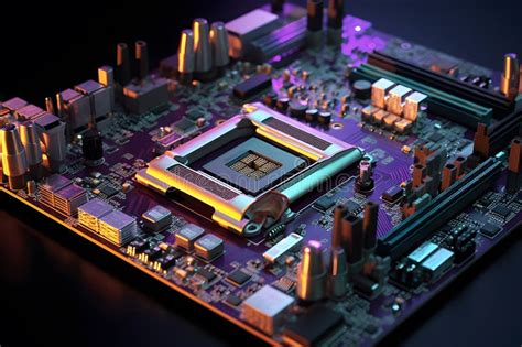 Microchip High Tech Circuit Board Computer It Motherboard Stock Illustration Illustration Of