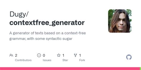 github dugy contextfree generator a generator of texts based on a context free grammar with