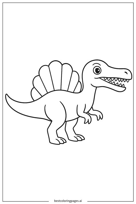 스피노사우루스 옆모습 색칠 페이지 무료 인쇄 가능 Bestcoloringpages Ai