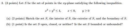 Solved Points Let S Be The Set Of Points In The Xy Plane Chegg Com