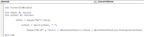 Split A Sentence Into Words With An Excel Macro