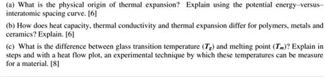 A What Is The Physical Origin Of Thermal Expansion Explain Using The Potential Energy Versus