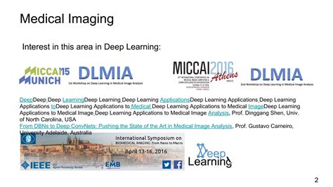 Deep Learning For Computer Vision Medical Imaging Upc 2016 Pdf